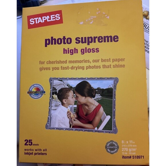Staples | Other | Staples Photo Supreme 85x1 Double Sided High Gloss ...